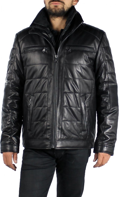 42563 Donders Doudoune Cuir Homme couleur Noir Tailles Hommes Small