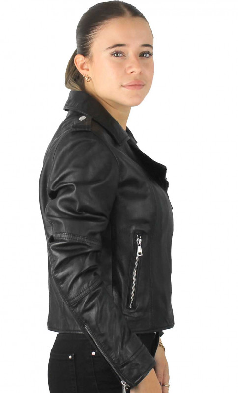 Perfecto Cuir Femme Oakwood Alizee couleur Noir Tailles Femmes L