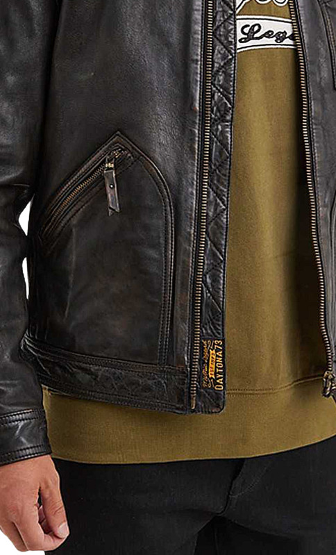 Blouson Cuir Homme Daytona LOVEL couleur Noir Tailles Hommes XL